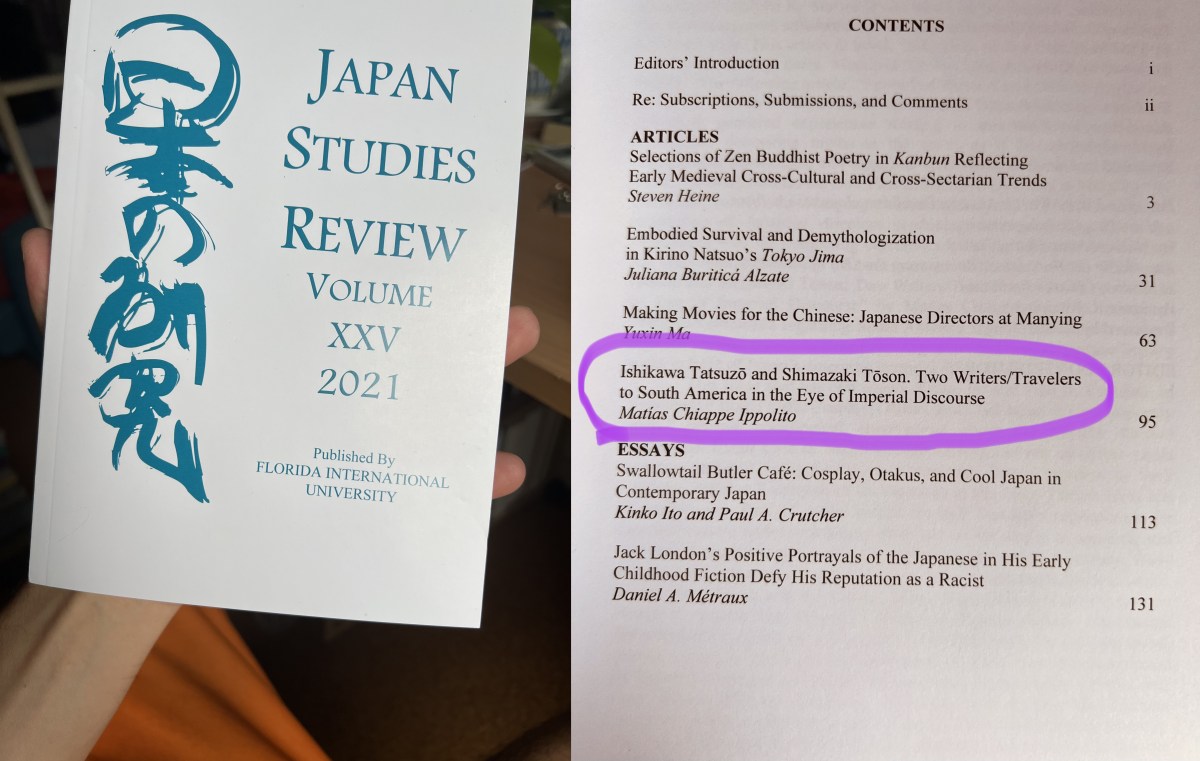 Just received the latest Japanese Studies Review and… – DetrásDelSol